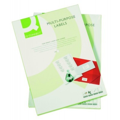 Etykiety uniwersalne Q-CONNECT, 52,5x29,7mm, prostokątne, białe 100 ark ...
